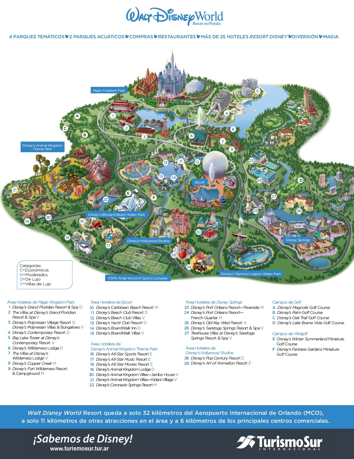 Mapa de hoteles, Turismo Sur Internacional